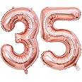 Amazon.com: 35 Balloon Number, 40 Inch Rose Gold Foil Balloons Giant Jumbo Helium Number 35 53 ...