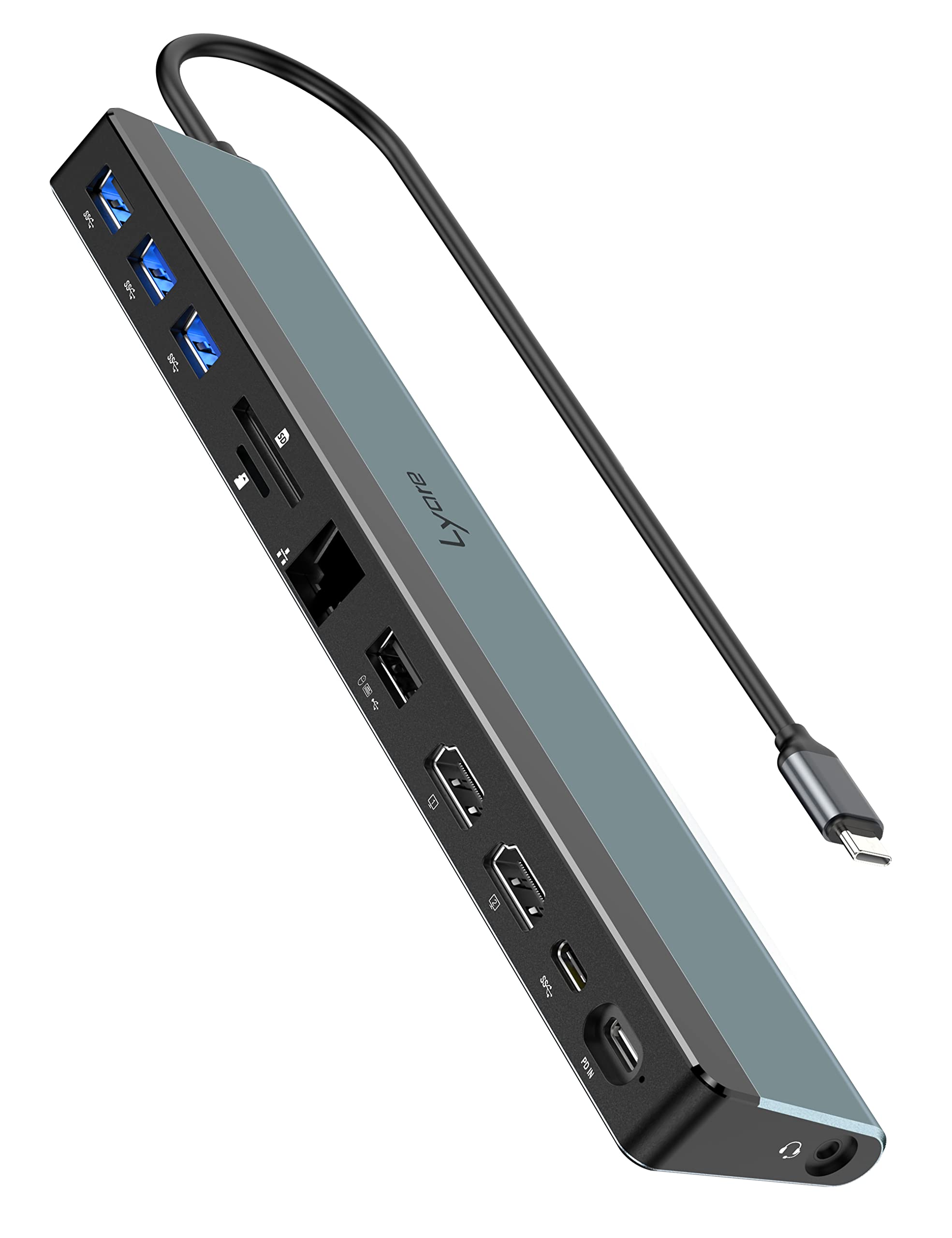 USB C Docking Station Dual Monitor: Lyare 12-in-1 Thunderbolt 3/4 Dock ...