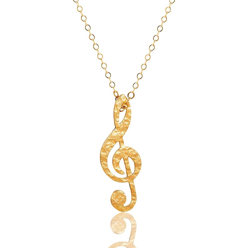Amazon.com: Gold Treble Clef Golden Necklace: Handmade
