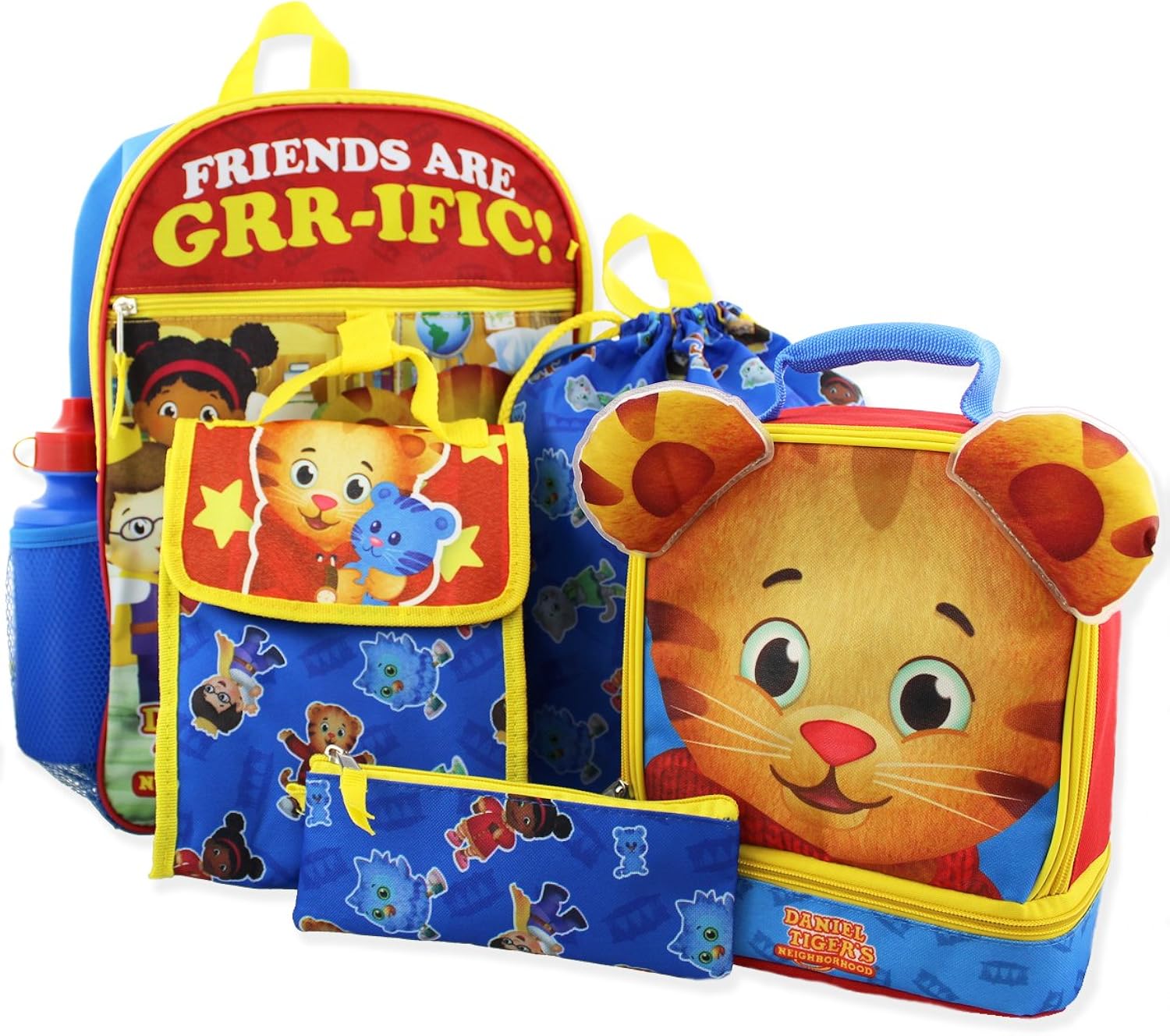 Daniel Tiger 6 Piece Backpack and Dual Compartment Lunch Box School Set ...