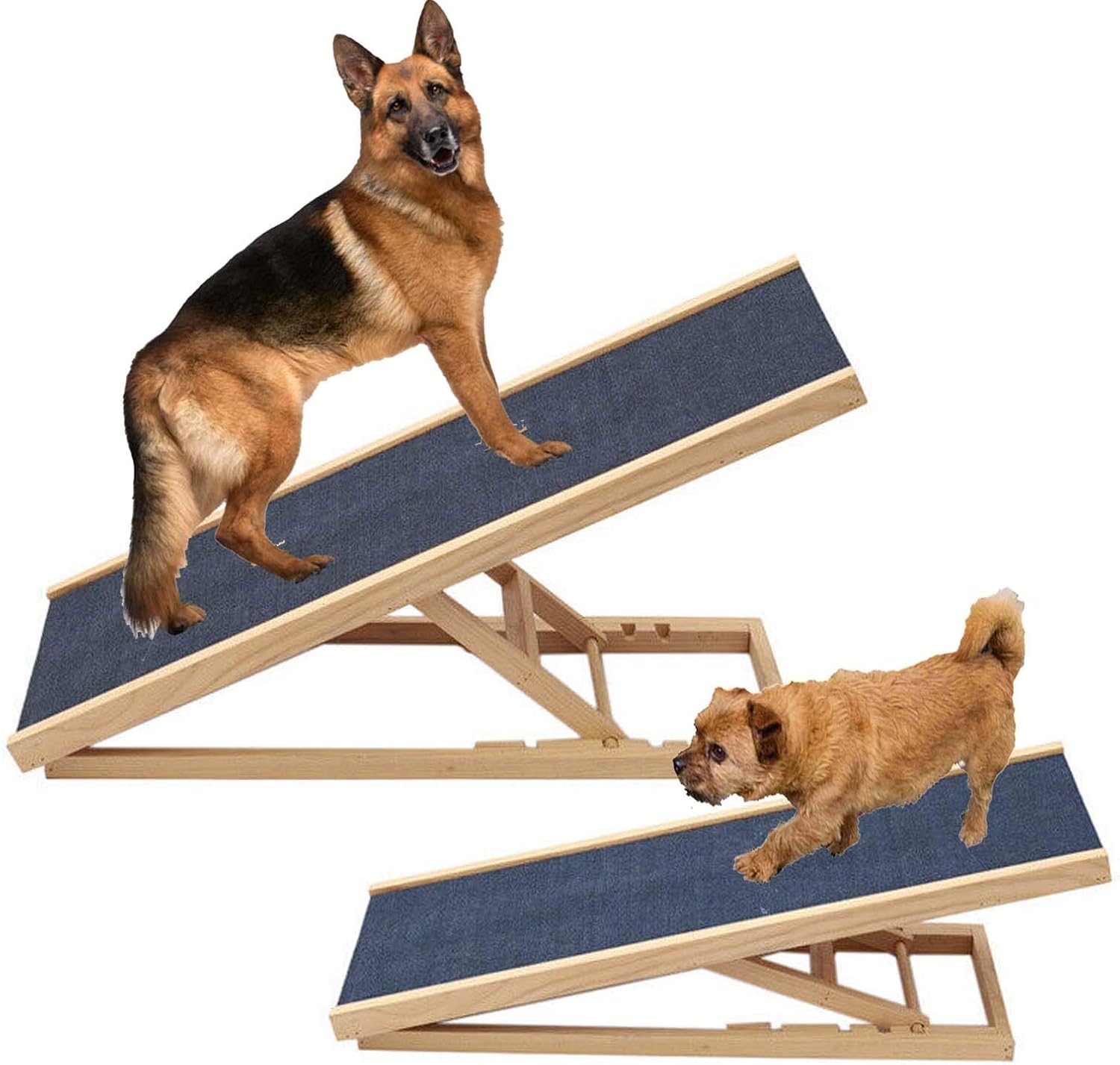 Pet Ramp for Dogs Cats Rabbit, 30/40/50/60cm Adjustable Height Wooden ...