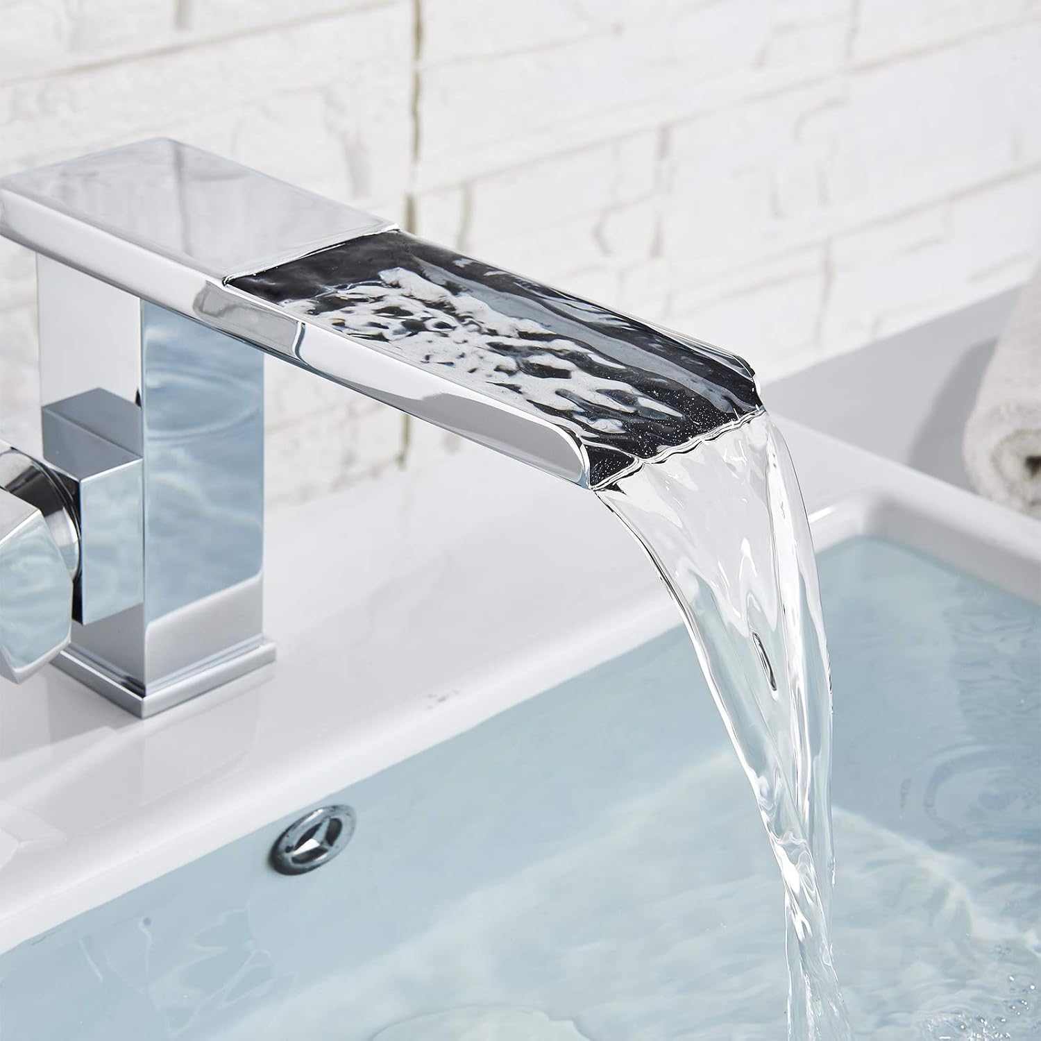 Suguword Mixer Waterfall Basin Tap Single Handle Single Hole Monobloc ...