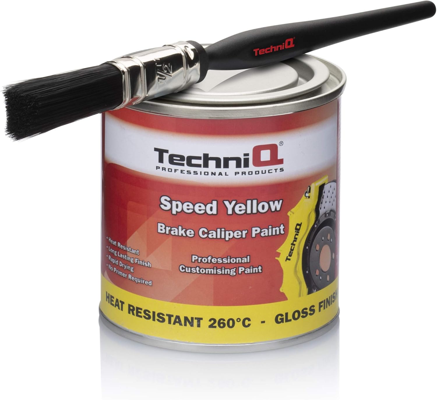 TechniQ Bremssattel-Lack, Gelb („Speed Yellow“, glänzend), 250 ml ...