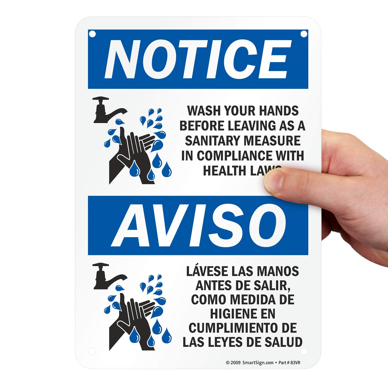 Mua SmartSign "Notice - Wash Your Hands Before Leaving" Sign | 7" x 10 ...