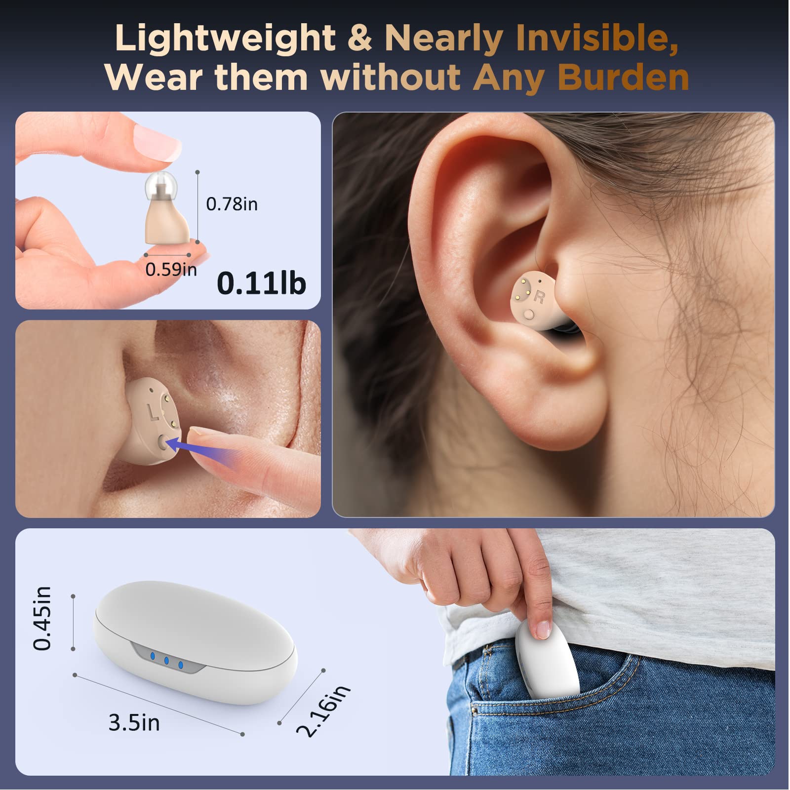 Mua Aimsumy 2024 Upgraded Hearing Aids for Seniors Rechargeable with ...
