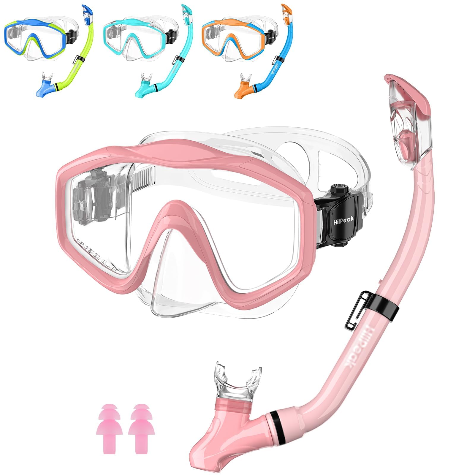 HiiPeak Snorkeling Gear for Kids, Goggles with Nose Cover Kids Snorkel ...