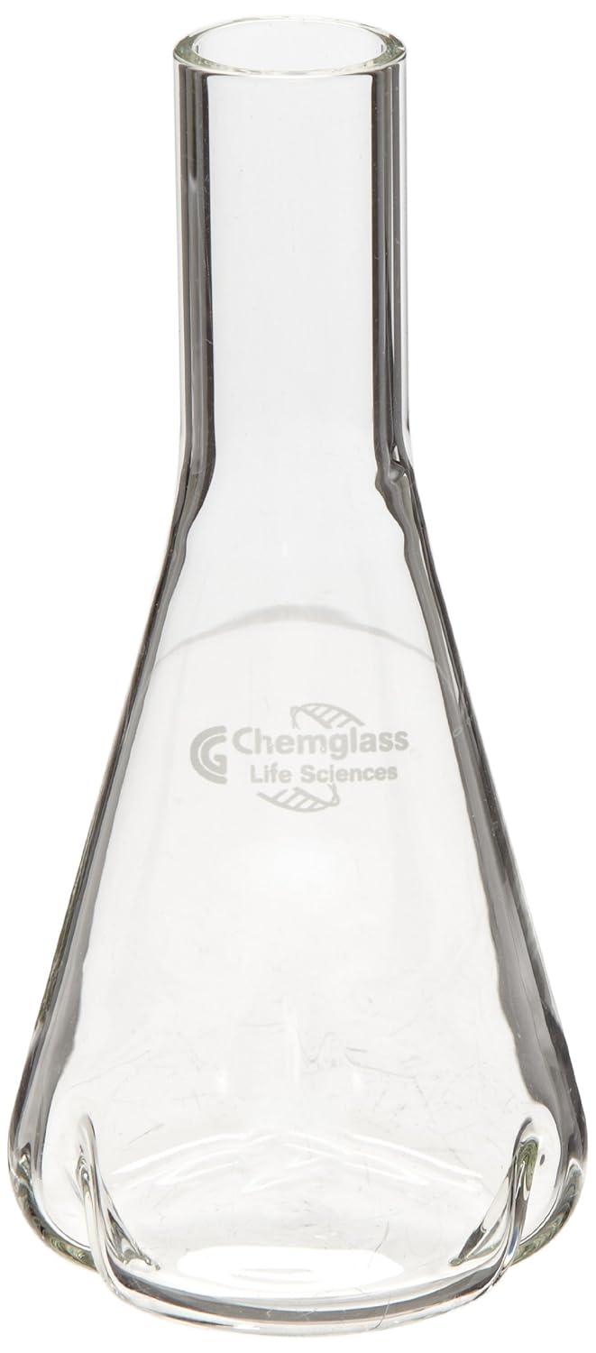 Chemglass CLS-2044-02 Glass 125mL Delong Neck Shake Flask, with 3 ...