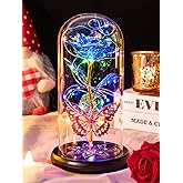 Amazon.com: LED Enchanted Galaxy Sparkly Rose in Glass Dome with ...