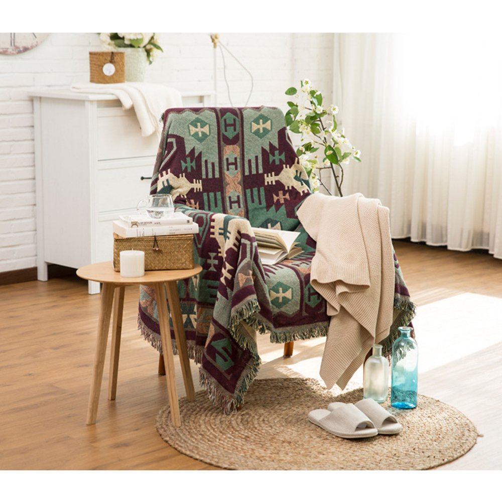 Spring Fever Cotton Decorative Boho Tassels Sofa Throw Blankets ...