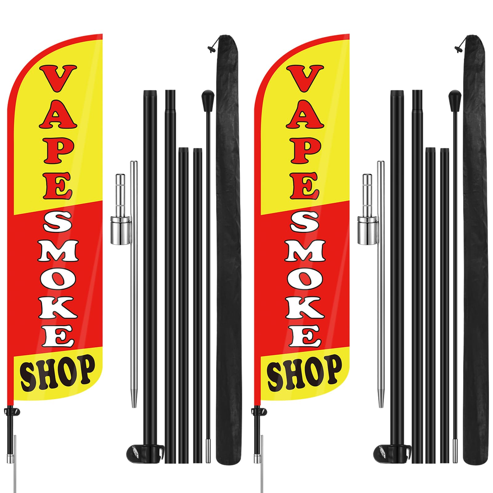 Hahafelt 2 Pack 15 Feet Smoke Shop Flags Feather Signs Smoke Shop ...