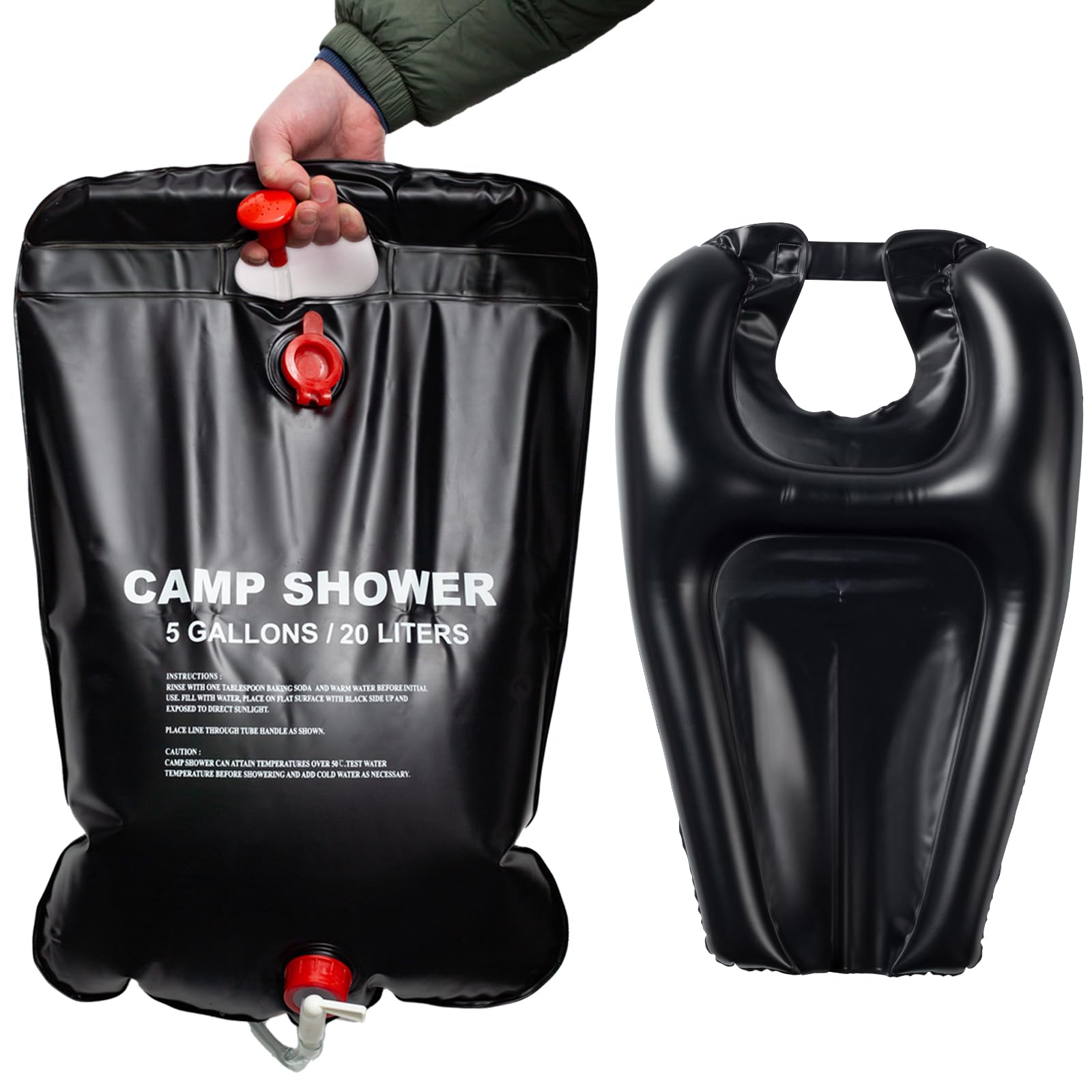 Inflatable Bedside Shampoo Basin Kit with Water Bag 5Gal (20L) Portable ...