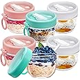 Amazon.com: Rtteri 6 Pcs 20 oz Large Overnight Oats Containers with Lids and Spoons Plastic ...