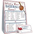 Amazon.com: What's Your Baseball Name Game,1 Game Sign and 30 Name ...
