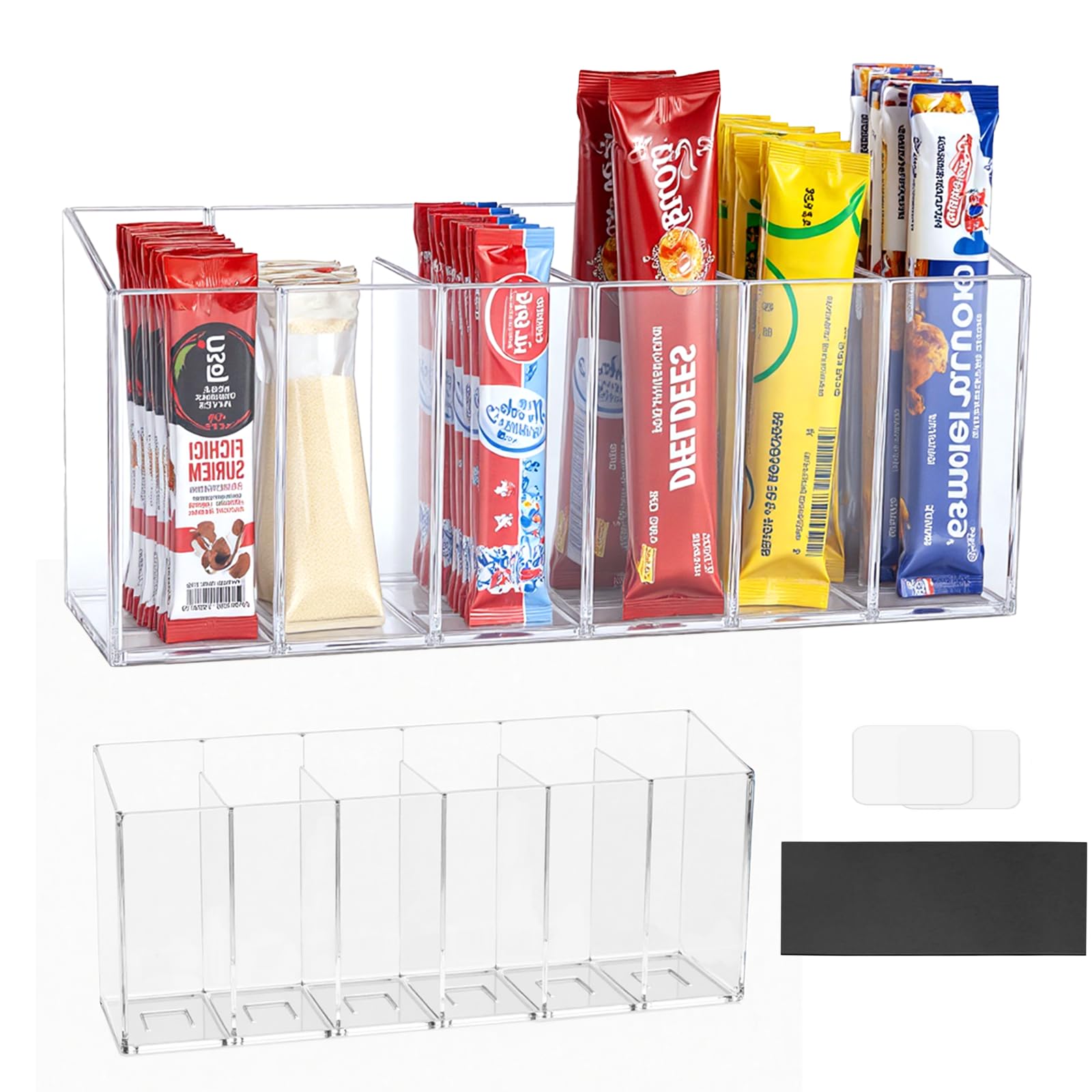 Drink Packet Organizer, Magnetic Water Packet Holder with Removable ...