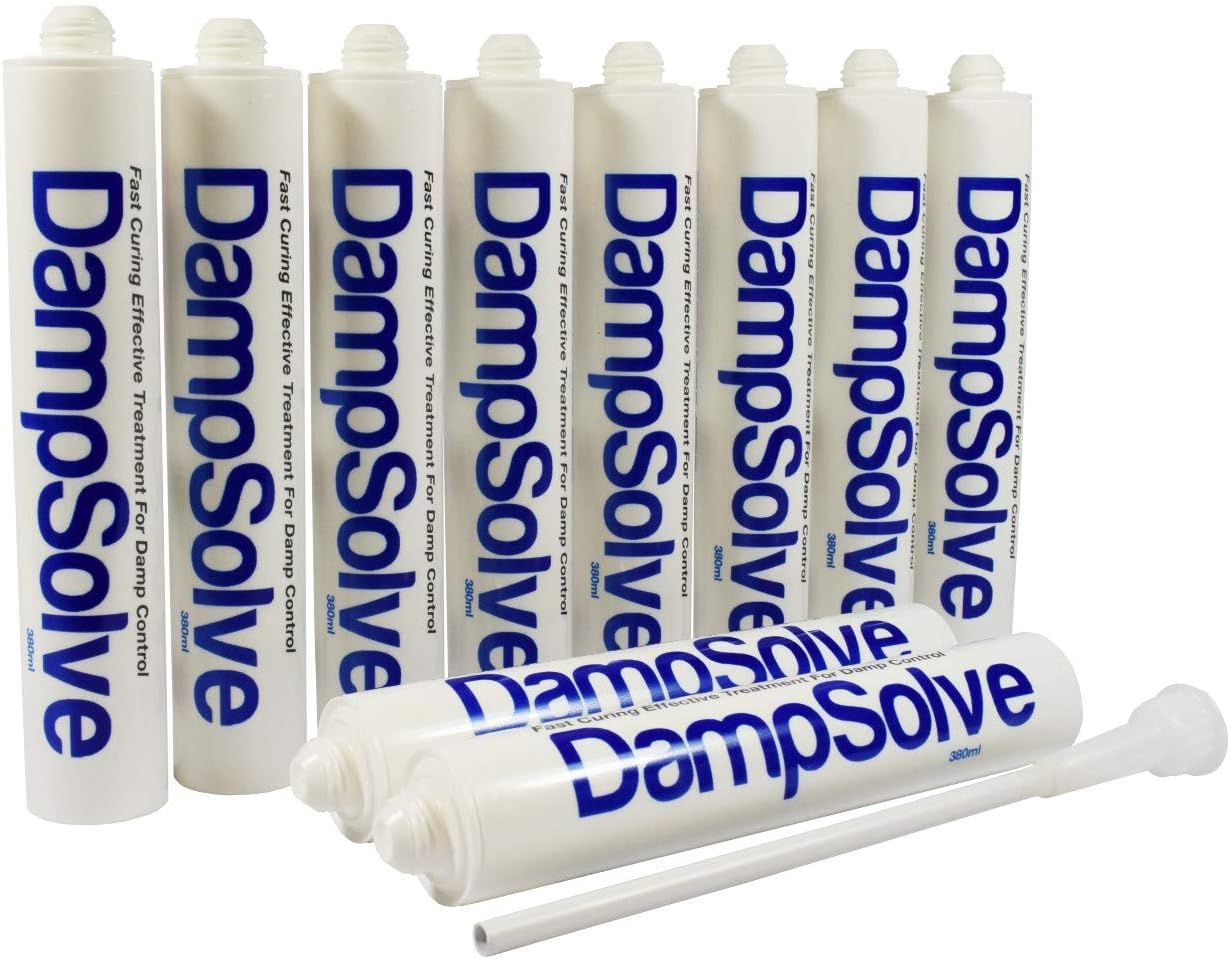 10 X 380ml DAMPSOLVE Damp PROOFING Cream DPC Course Injection Treatment ...