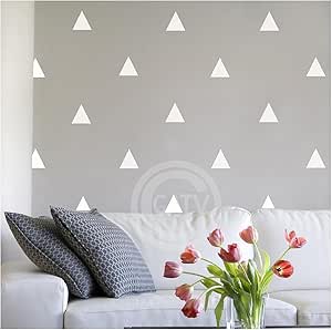 Amazon.com: Triangle wall pattern vinyl decal stickers (White, 3x3 set ...