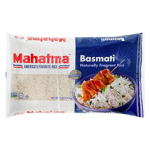 Mahatma Indian Basmati Rice, 5lb Bag of Rice, Fluffy, Floral, and Nutty ...