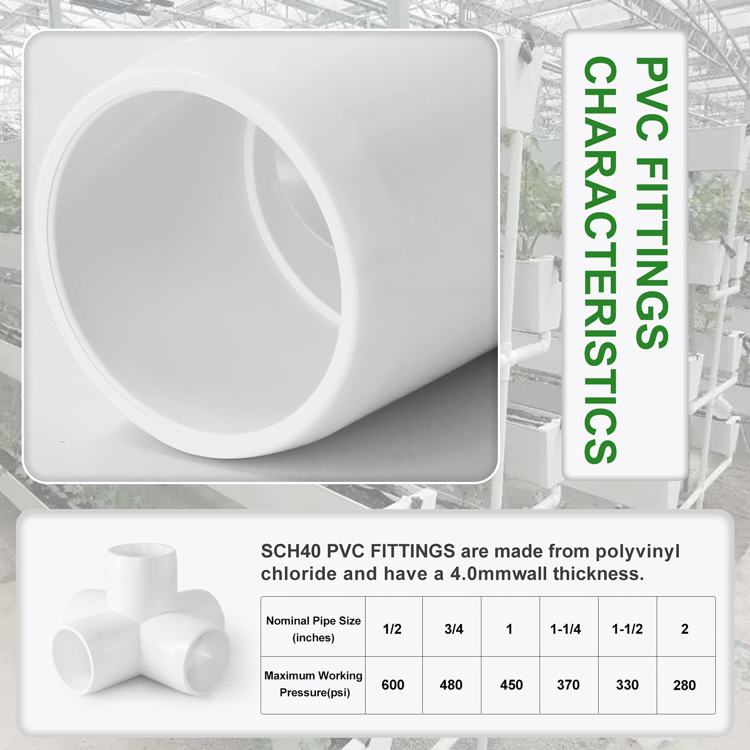 Mua 5 Way PVC Pipe Fittings 3/4 Inch, Zernmiarder White PVC Elbow ...