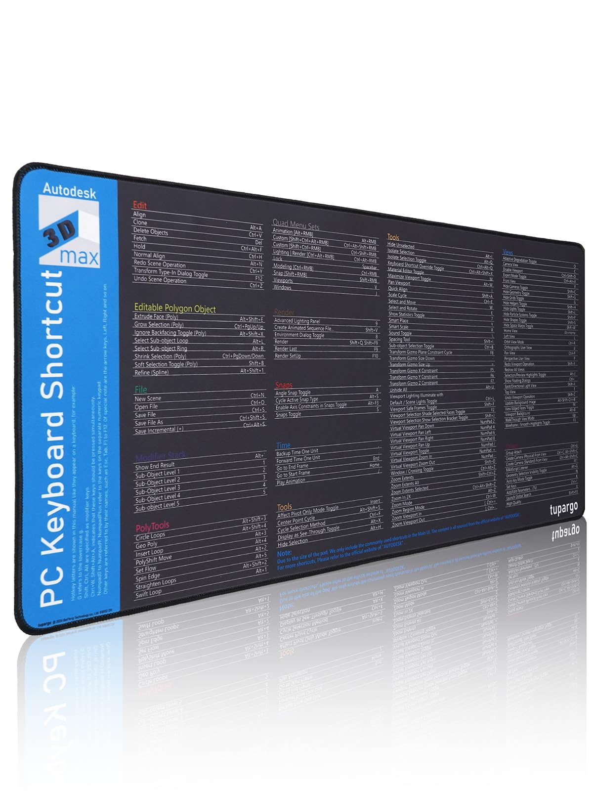 Shortcut Keys Mouse Pad for 3D max,3D max Hotkeys Office Desk Mat,Work ...