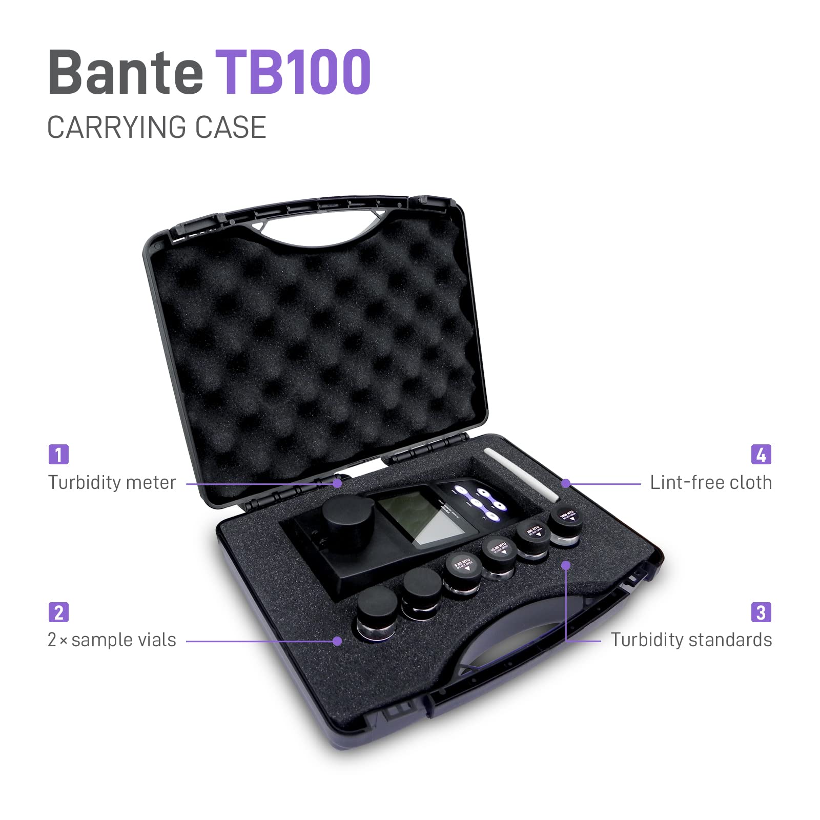Bante TB100 Portable Turbidity Meter | Turbidimeter Kit | 2 To 5 Points Calibration, Selectable ...