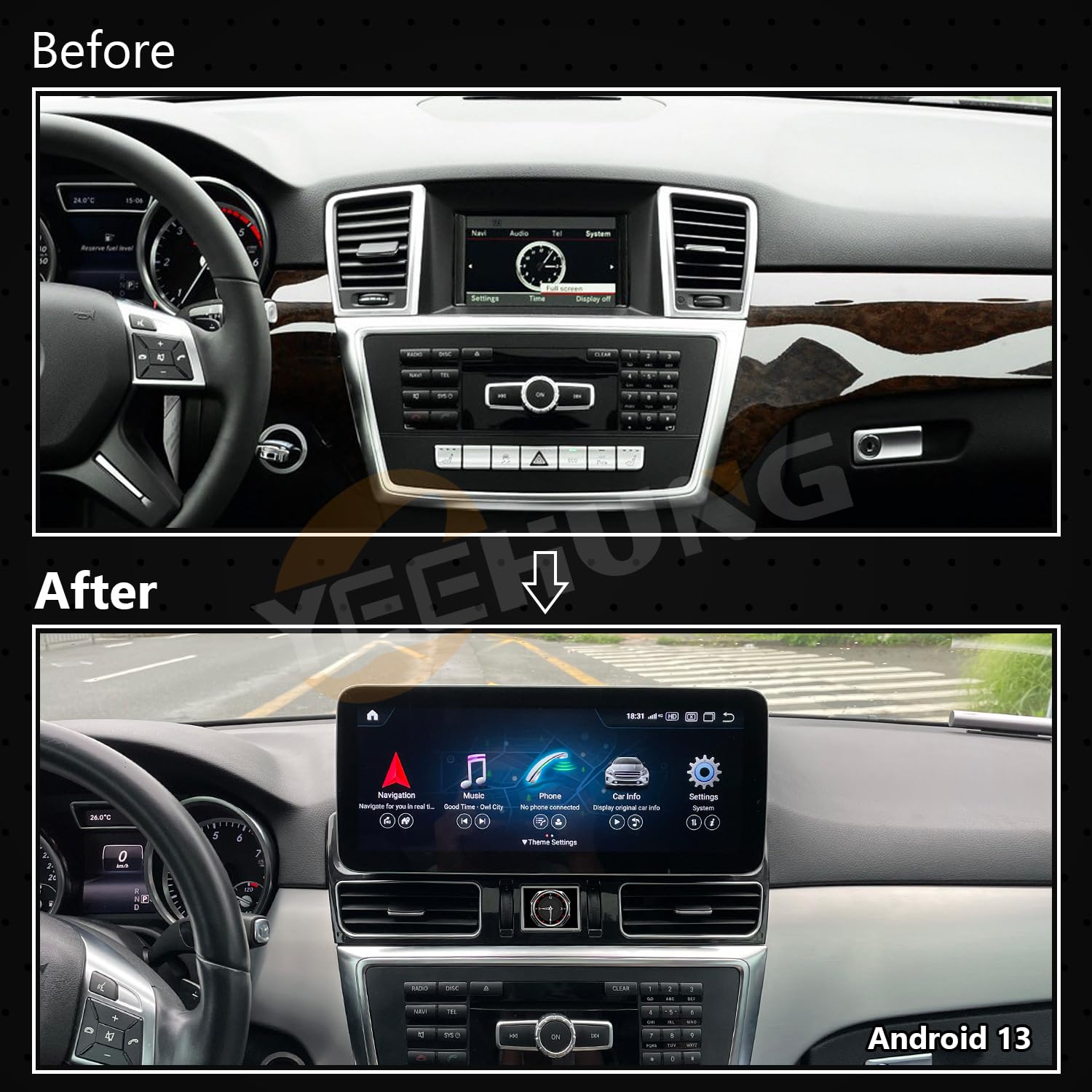 Mua W166 X166 Android 13 12.3" Blue Anti-glared HD Touch Display Screen ...