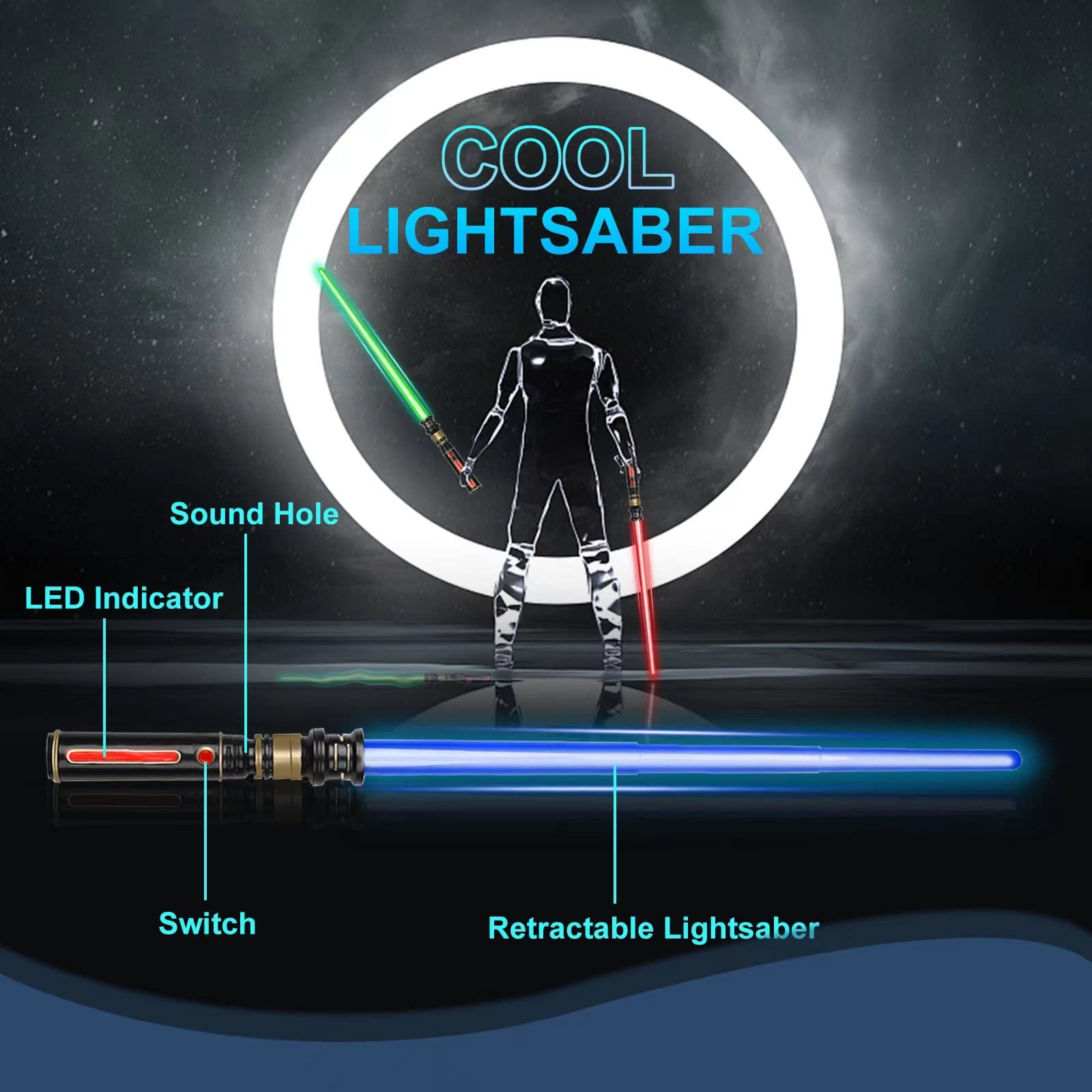 Mua Light Up Saber,3 Pack Lightsabers, Light Sabers for Kids with FX Sound, Expandable Light ...