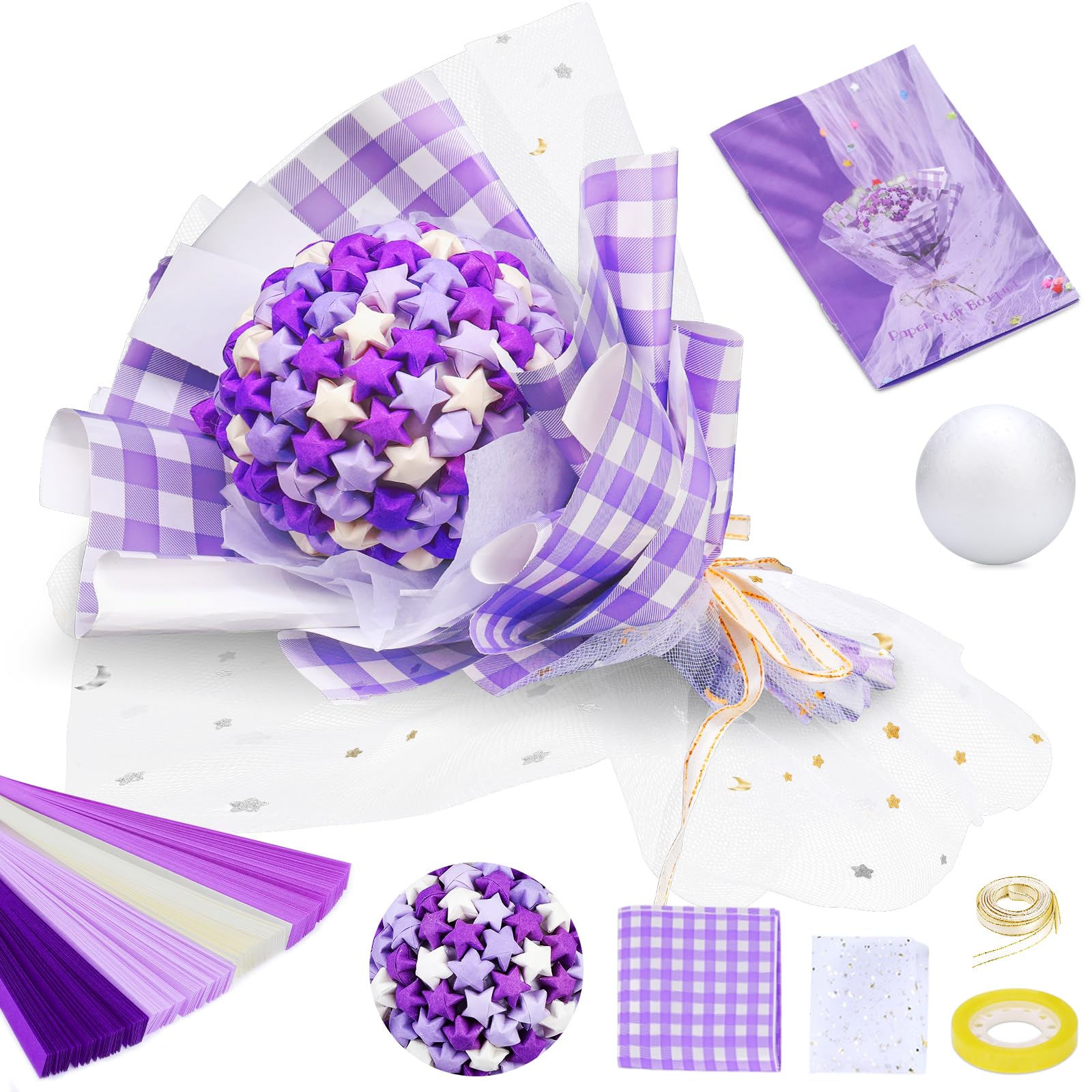 Star Origami Paper,Origami Paper Kit,540 Sheets Purple Solid Star ...