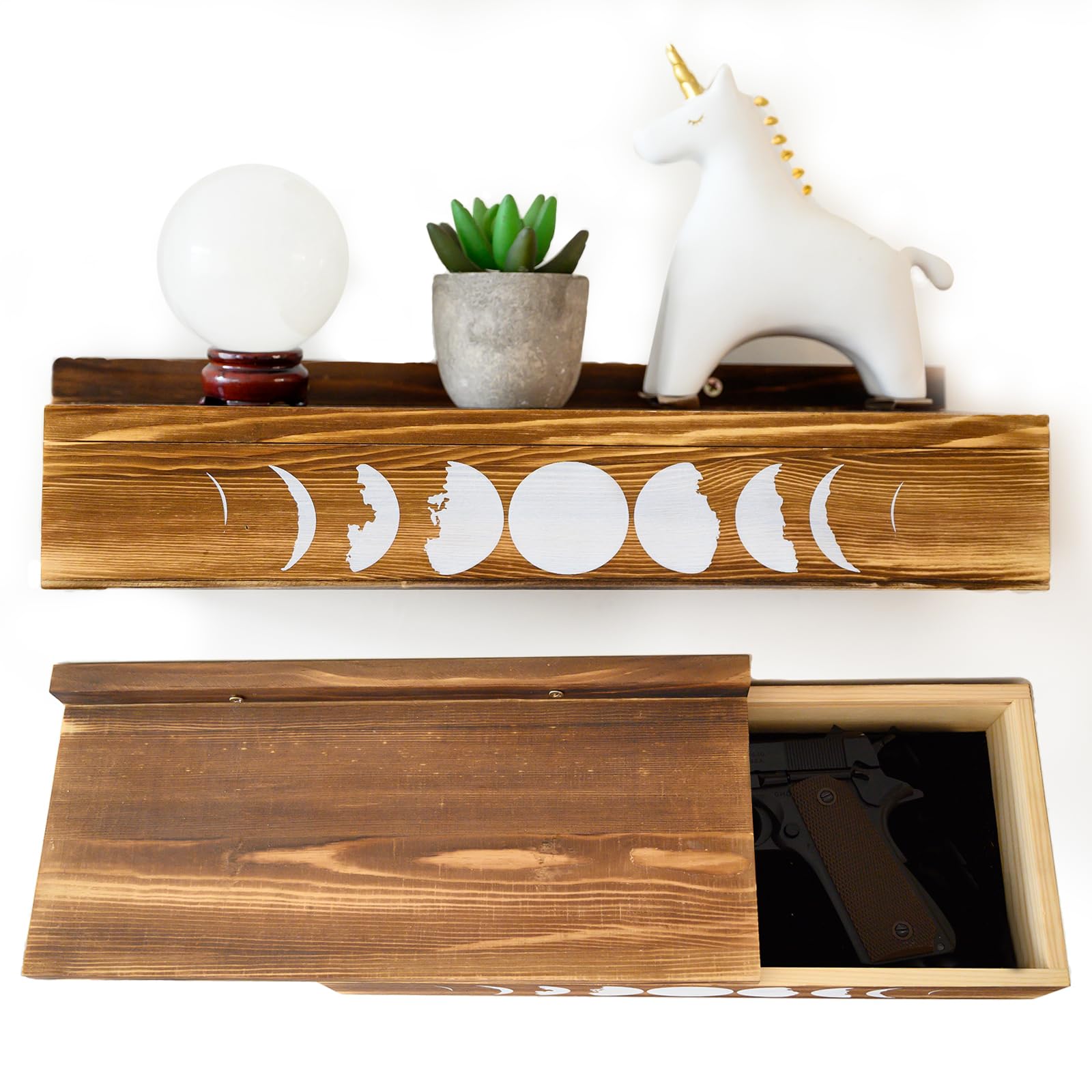 AMBER IMPRINT Hidden Gun sotrage Shelf-Concealment Furniture - 14.4'' Wide Shelf Hidden Storage ...