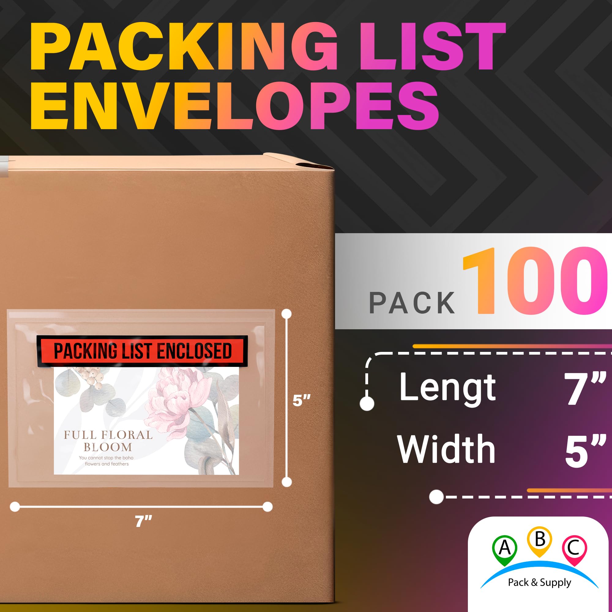 Mua ABC Packing List Enclosed Pouches 7 x 5 Inch. 100 Pack Clear, Red ...