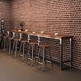 Amazon.com: RUNNUP Farmhouse Bar Table Solid Wood Rectangle Bar Height Table Industrial Dining ...