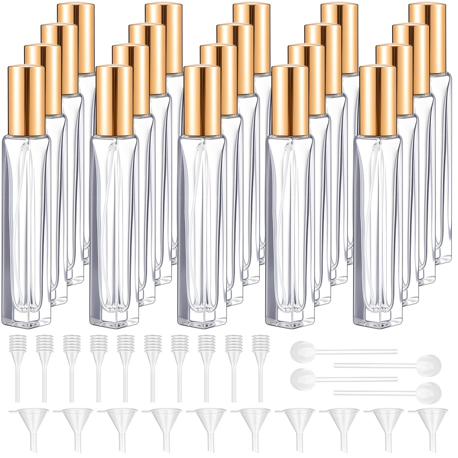 Domensi 20 Pcs 10ml Perfume Travel Refillable Bottles Glass Spray ...