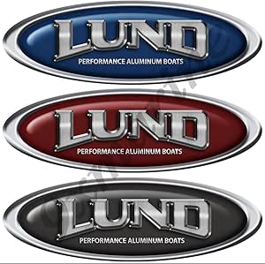 Amazon.com: Two Oval Classic Lund Decals/Stickers. Color of Your Choice ...