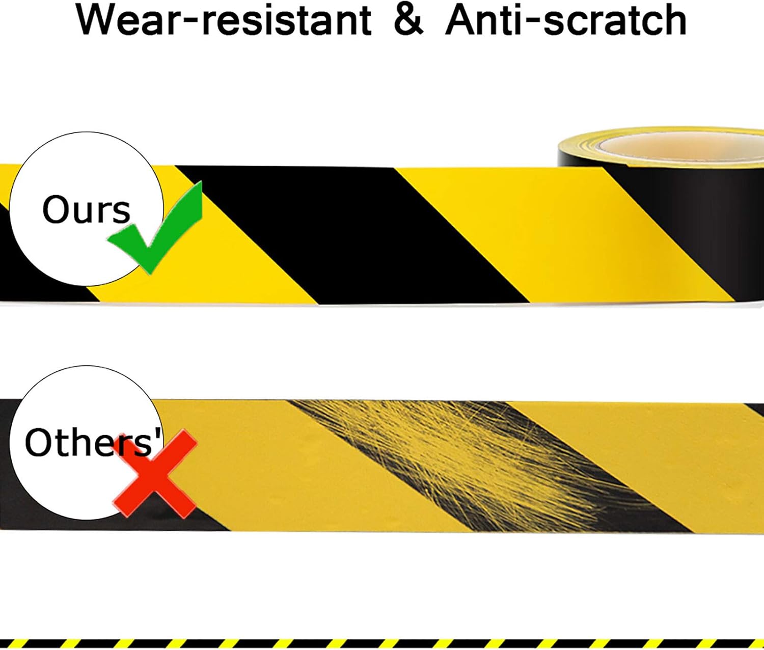 2 Packs Adhesive Black and Yellow Hazard Tape, Safety Tape 48mm X 33m ...