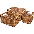 Amazon.com: GIB Wicker Storage Baskets for Shelves with Built-in ...