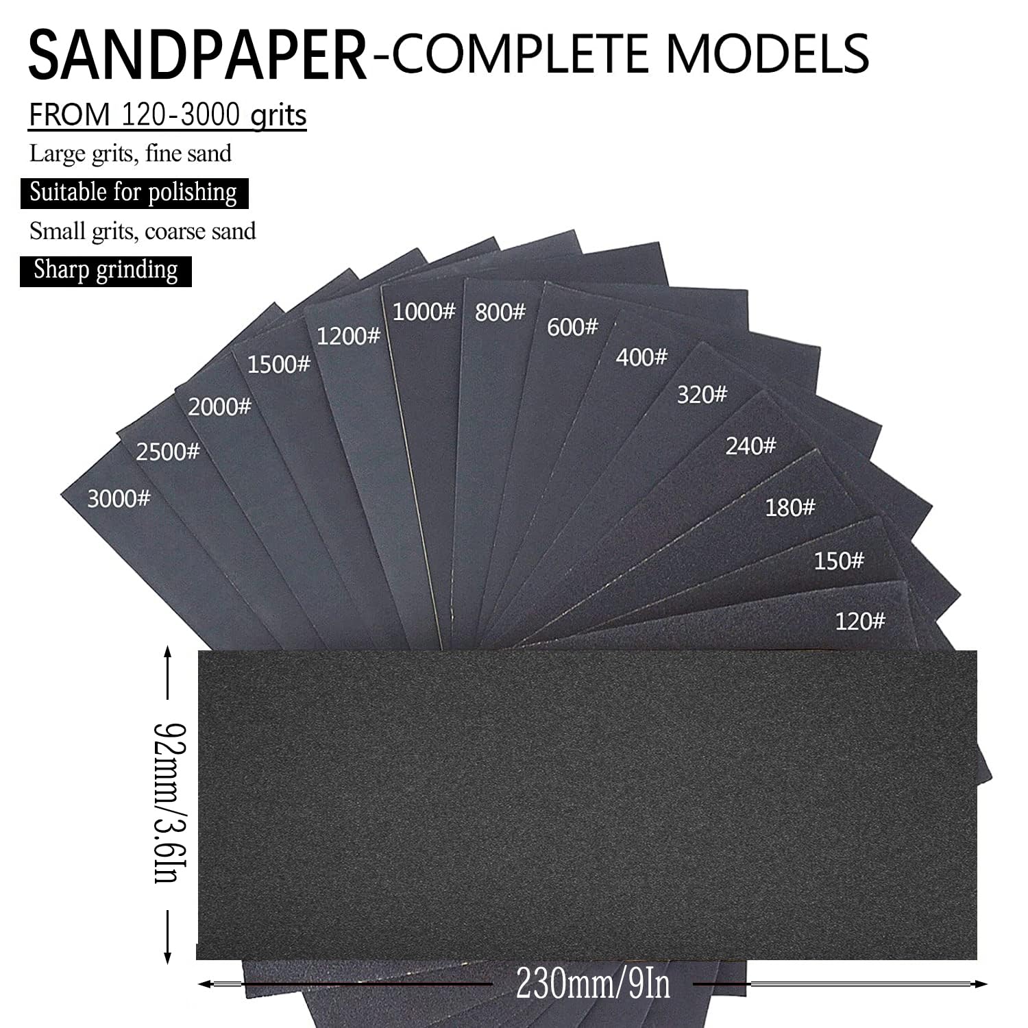 Mua VRKET Wet & Dry Sandpaper Set, 42 Sheets of 120 to 3000 grit ...