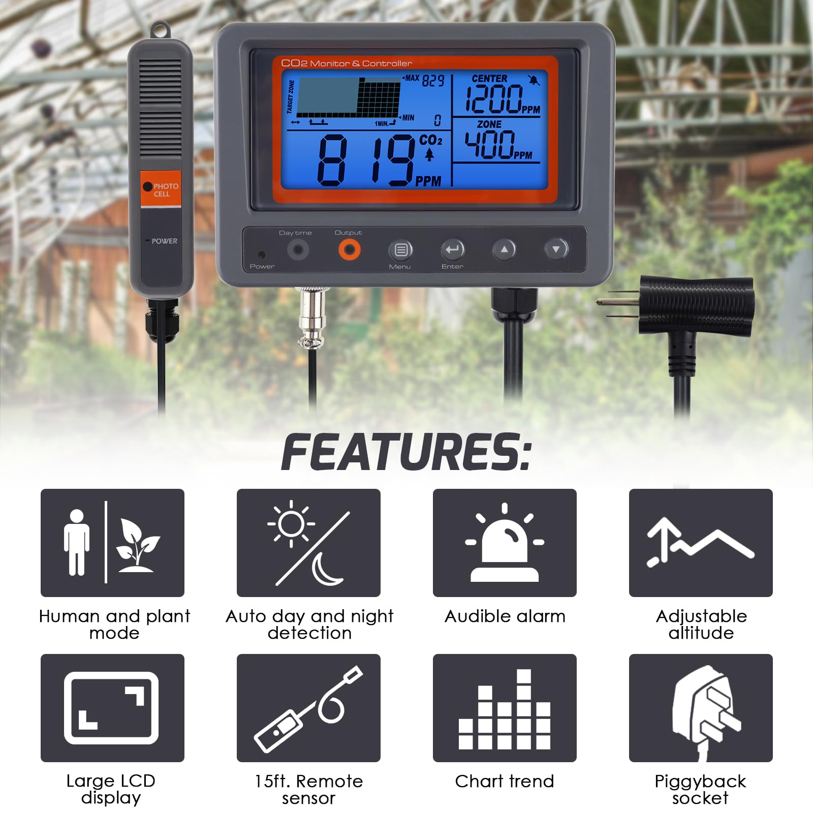CO2 Controller Carbon Dioxide Controller CO2 Meter Monitor Day And ...