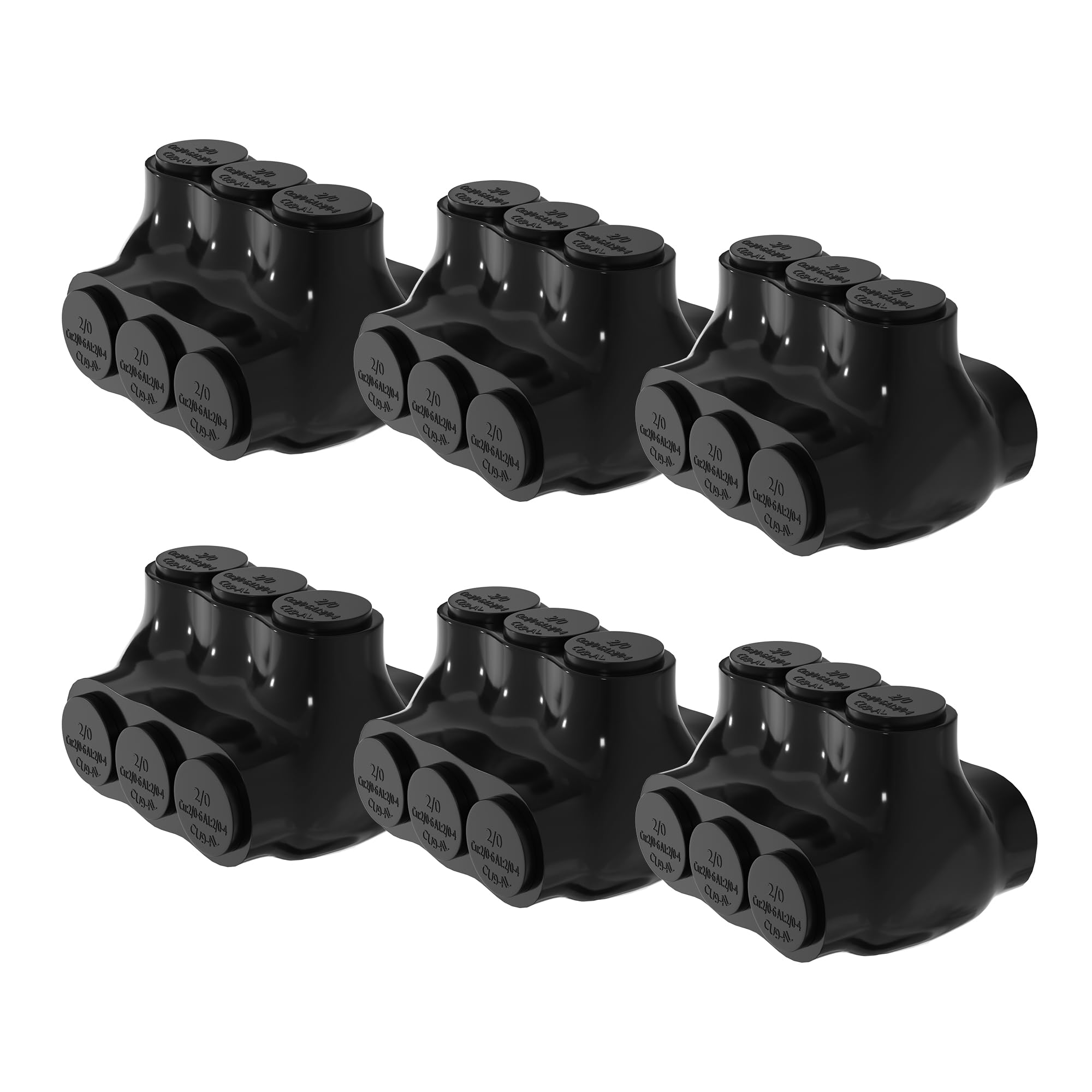 RVBOATPAT 6PCS Dual Entry Aluminum Wire Connector 3 Port Insulated ...