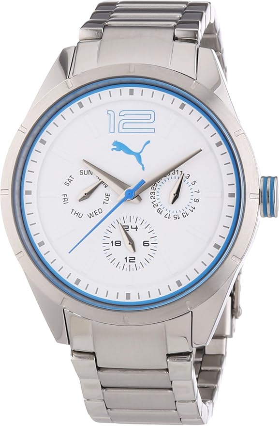 Puma Time Damen-Armbanduhr Driver Multifunction Metal- S Silver Blk ...