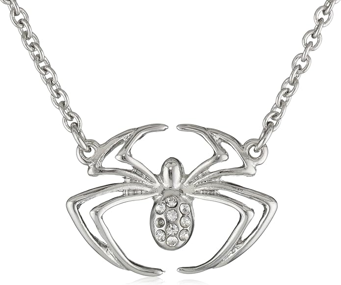 Marvel Comics Spider-Man Crystal Spider Pendant Necklace, 18": Amazon ...