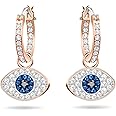 Amazon.com: SWAROVSKI Unisex Symbolic Evil Eye Hoop Pierced Earrings ...