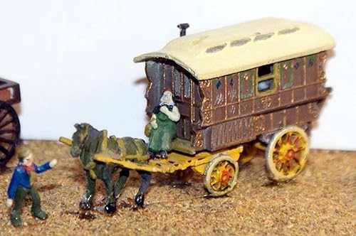 Langley Models Gypsy Caravan + camp fire OO Scale UNPAINTED Metal Model ...