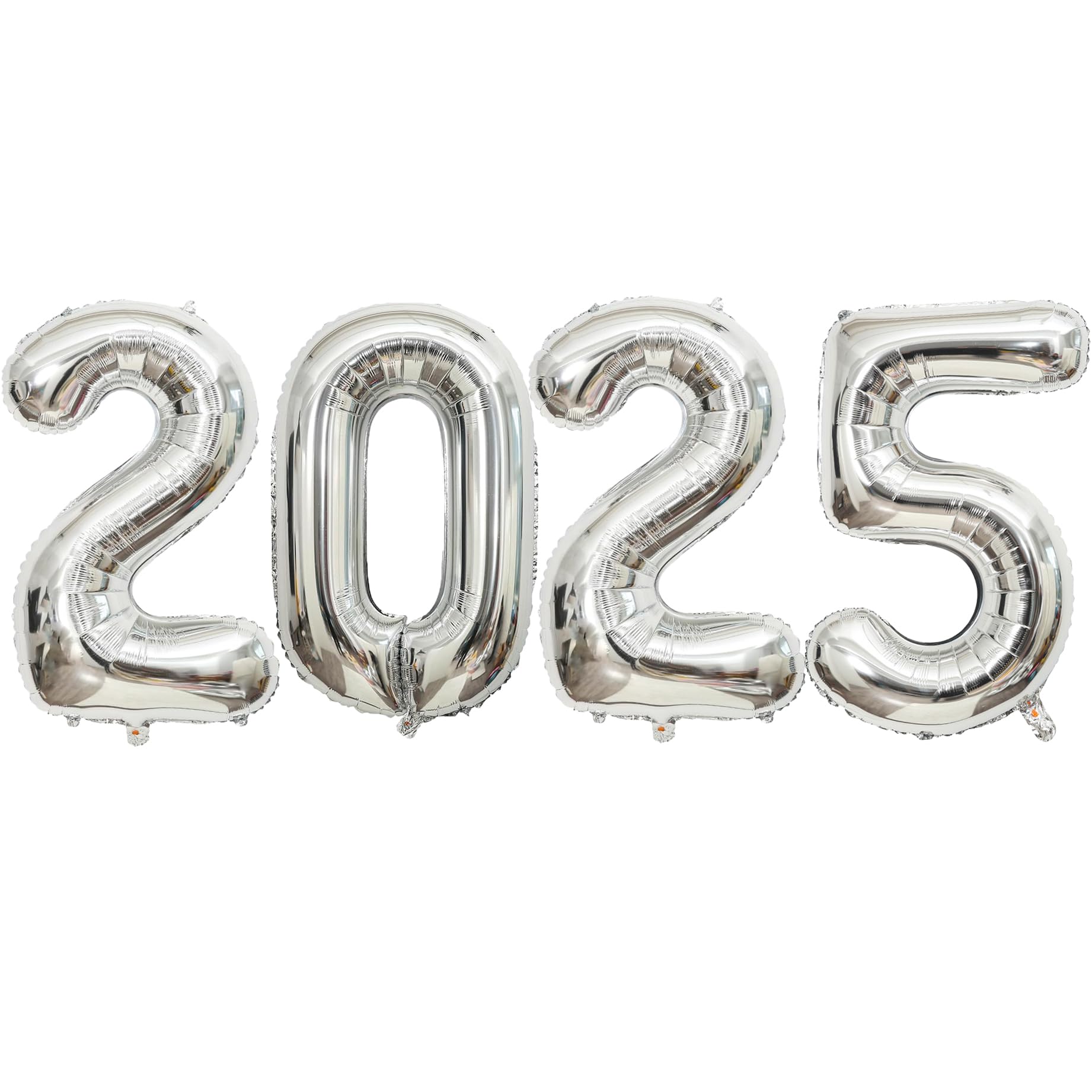 Silver Number 2025 Balloons, 40" Large Silver 2025 Balloons Helium ...