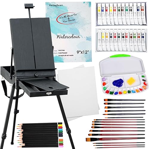 Falling in Art French Plein Air Easel Set, Portable Studio Sketchbox ...