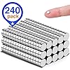 TRYMAG 4x2mm Small 240Pcs Mini Neodymium Magnets, Tiny Round Fridge ...