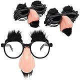 12 PCS Disguise Glasses with Funny Nose Funny Glasses with Eyebrows and ...