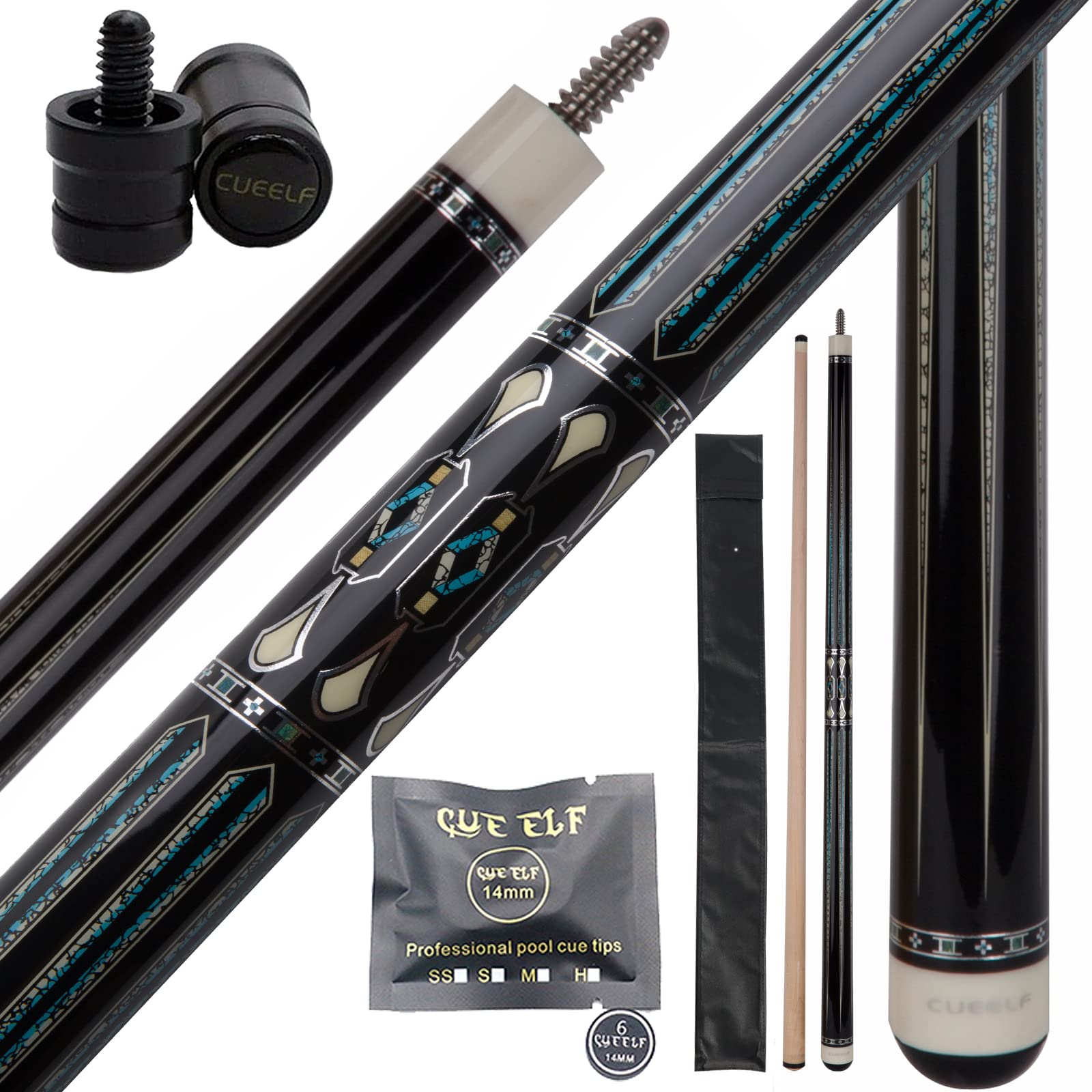 Mua CUEELF 2-Pieces Pool Cue Stick Carom Pool cues 56inch Billiard Pool ...