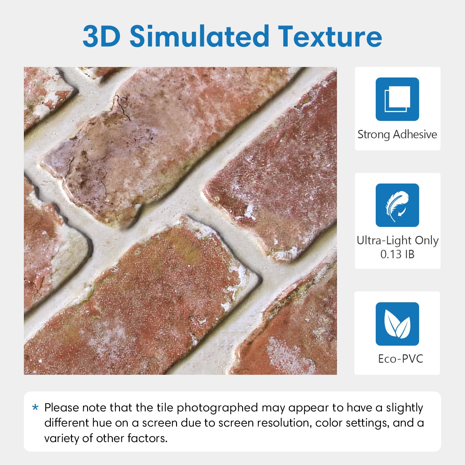 COMSTICKC 3D Red Brick Wall Panels, Peel And Stick Brick Tiles, 10 Pcs ...