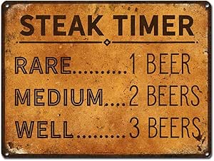 Amazon.com: Steak Timer - Rare 1 Beer, Medium 2 beers, Well Done 3 ...