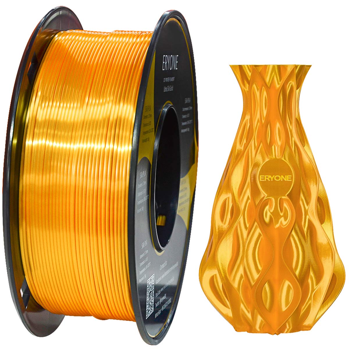 Eryone Ultra Silk Gold PLA 3D Printer Filament 1.75mm, Dimensional ...