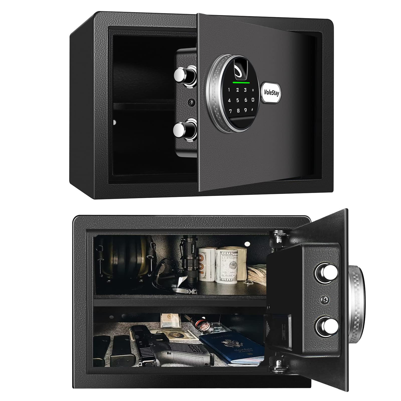 Biometric Home Safe, Fingerprint Gun Safe Lock Box,Money Box for ...